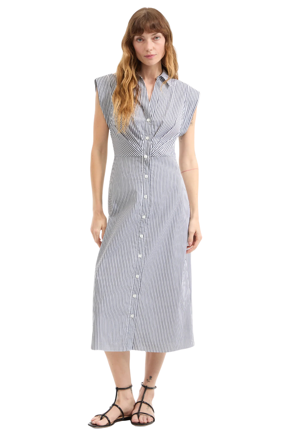 Veronica Beard Haydon Dress in Navy & White – Oliver